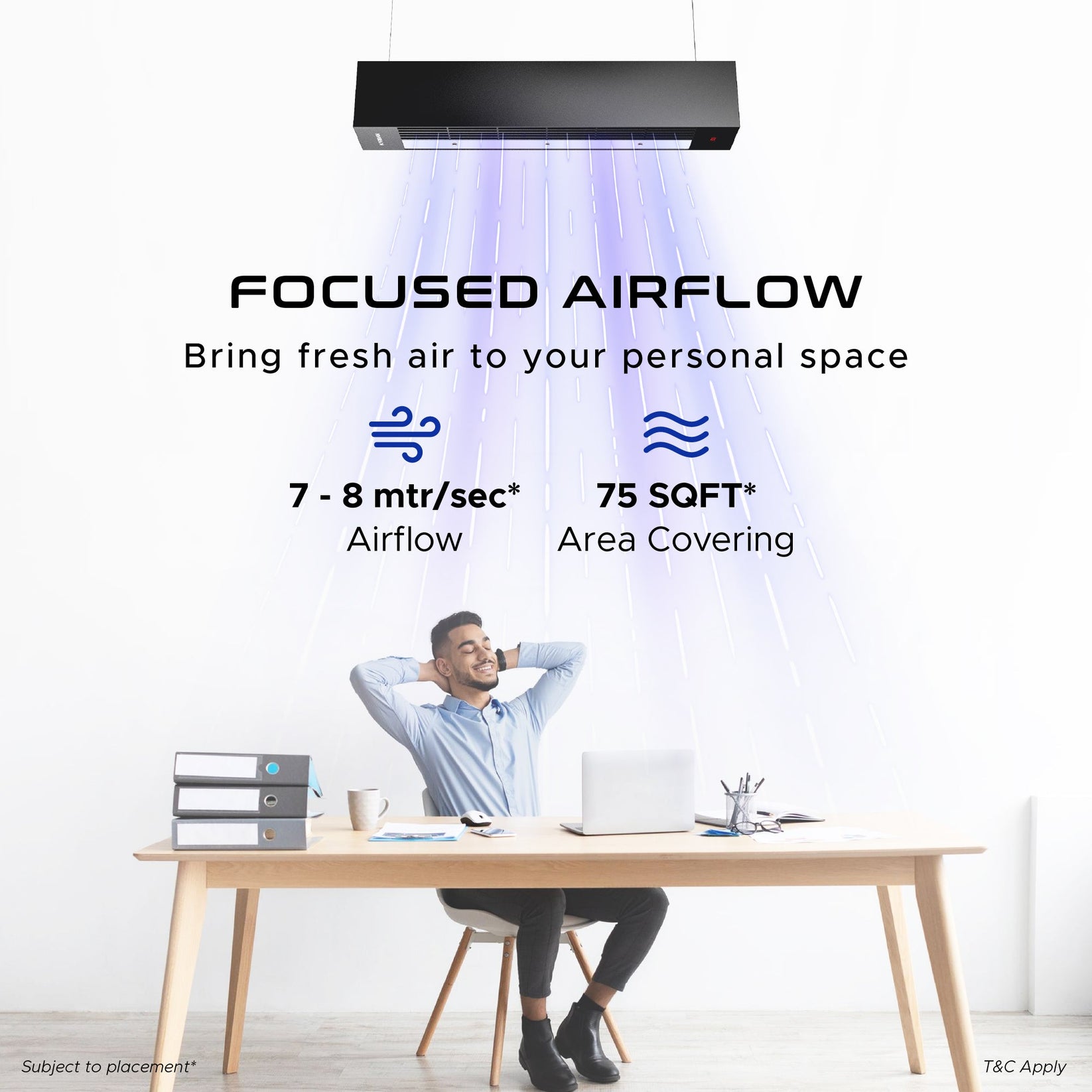 Buy Bladeless Fan For Compact & Low Ceiling Spaces| Karban Airzone Lite