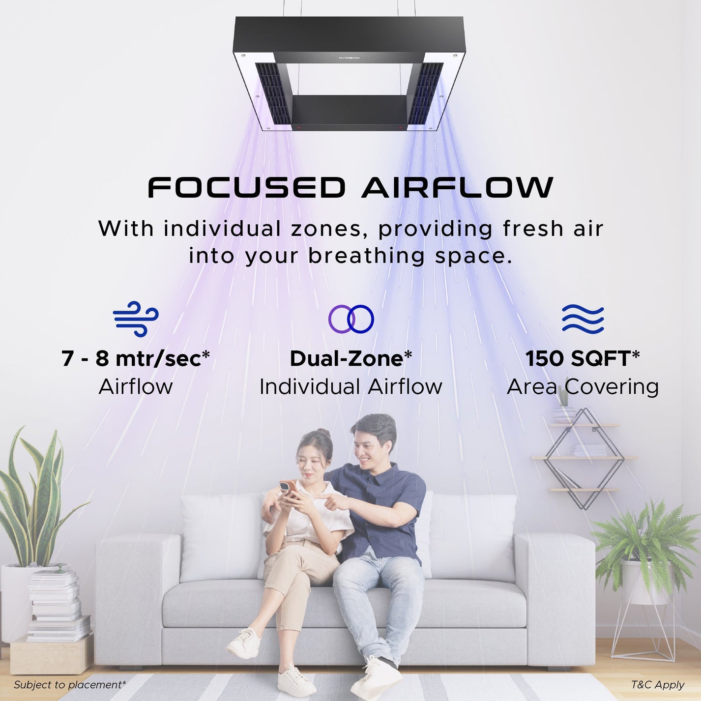 Buy Bladeless Modern Fan For Bedroom, Living Room | Karban Airzone